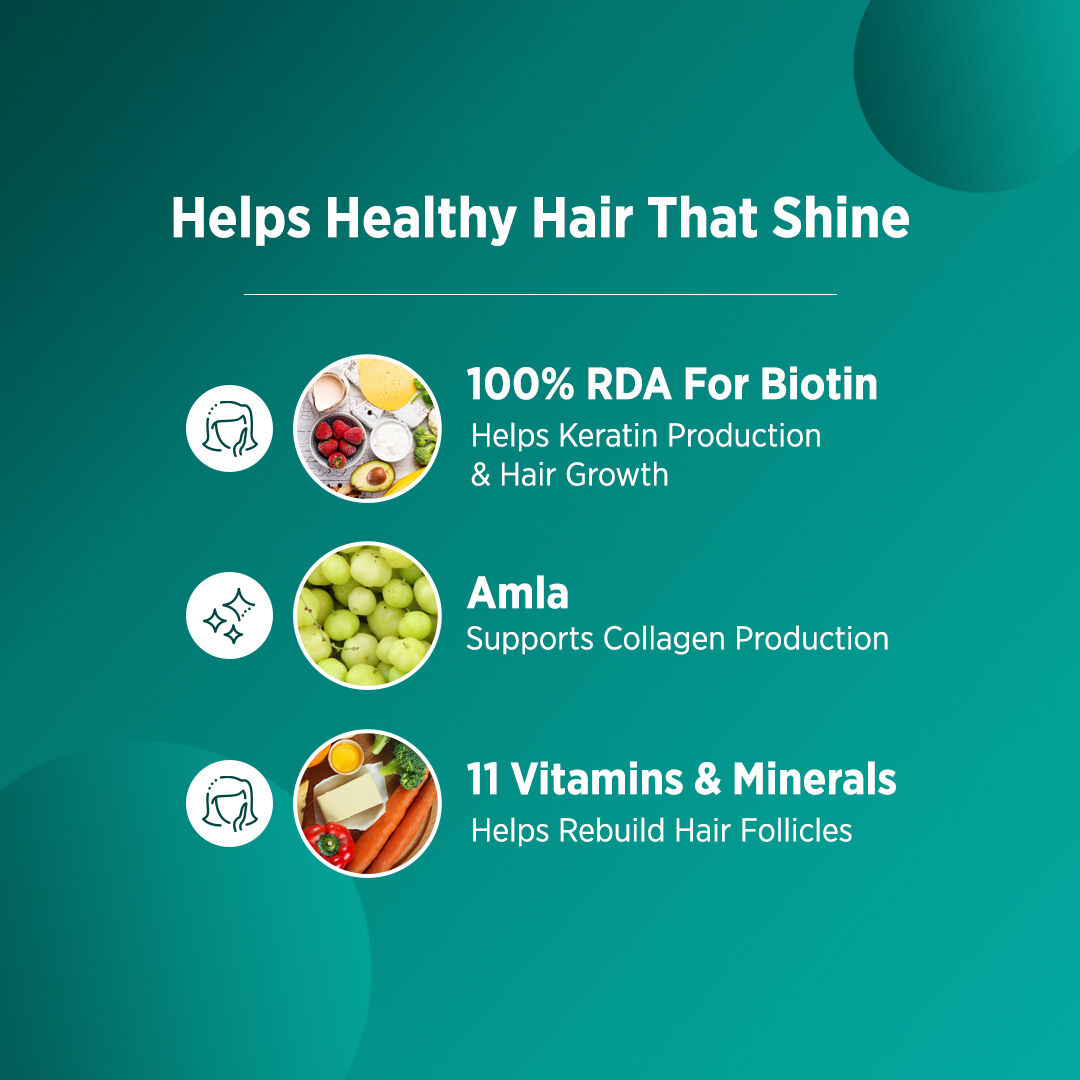Buy Centrum Healthy Hair Biotin+ 30 Gummies for INR 550.00 | Centrum