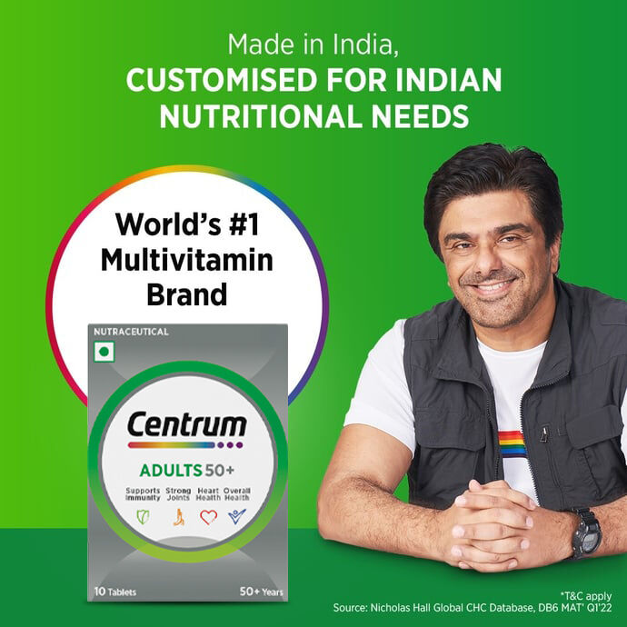 Buy Centrum Adults Age 50+ (10 Tablets) for INR 156.00 | Centrum