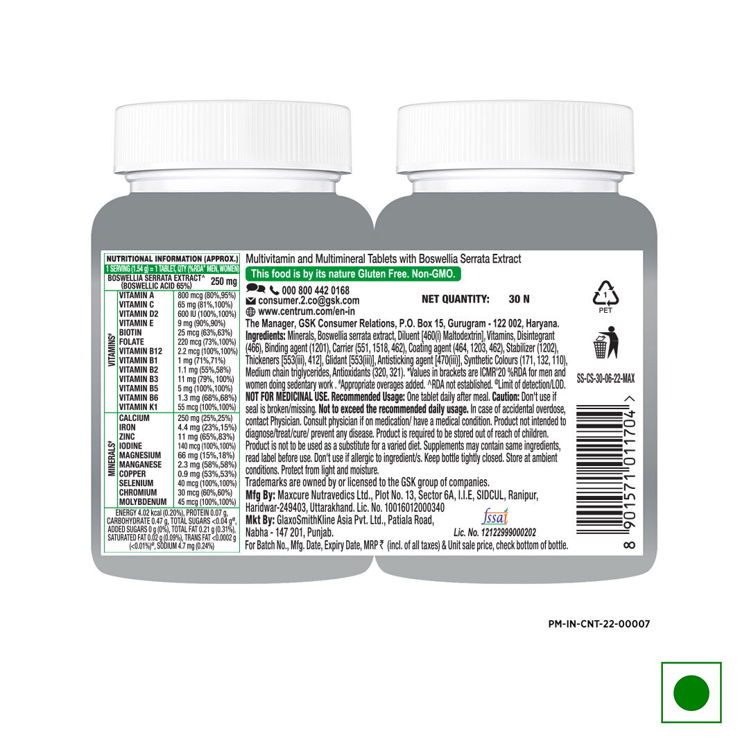 Buy Centrum Adults Age 50+ (30 Tablets) for INR 463.00 | Centrum