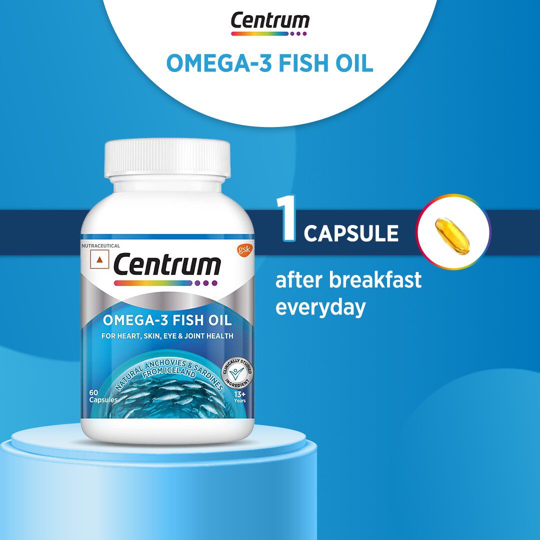 Buy Centrum Omega-3 Fish Oil 60 Capsules for INR 889.00 | Centrum