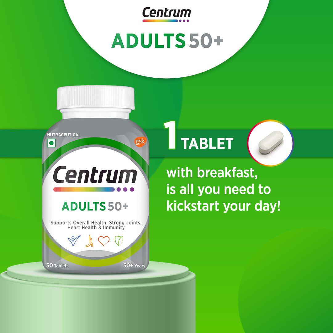 Buy Centrum Adults Age 50+ (50 Tablets) for INR 685.00 | Centrum